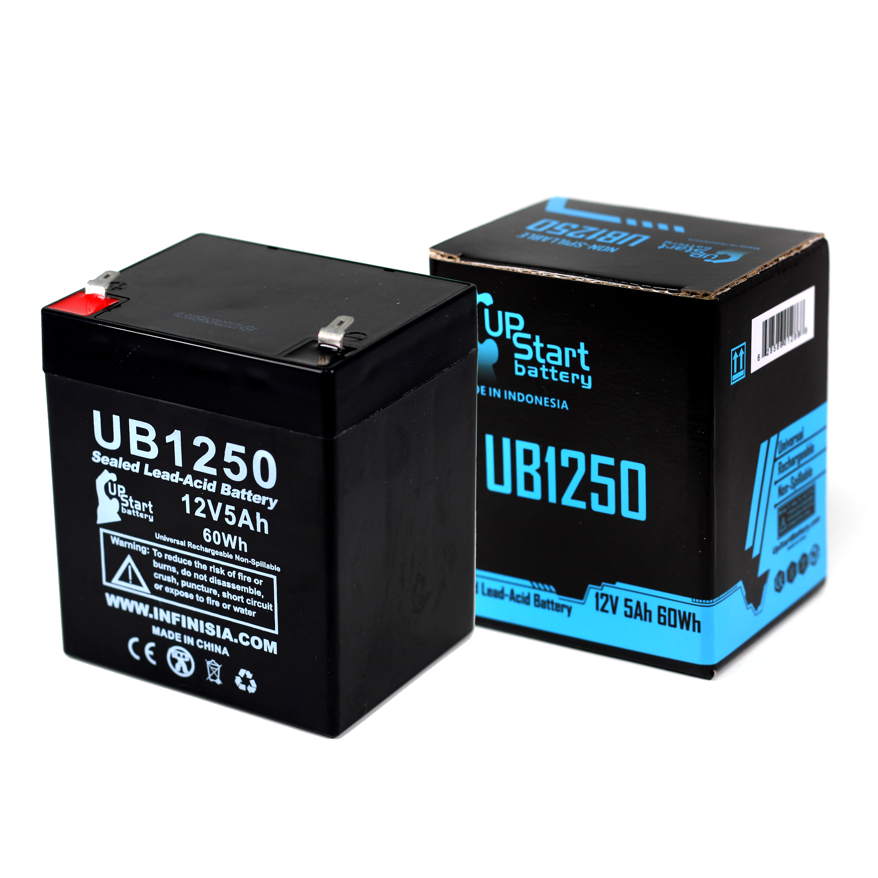 UB1250 Sealed Lead Acid Battery Replacement (12V, 5Ah, 5000mAh, F1 Ter ...